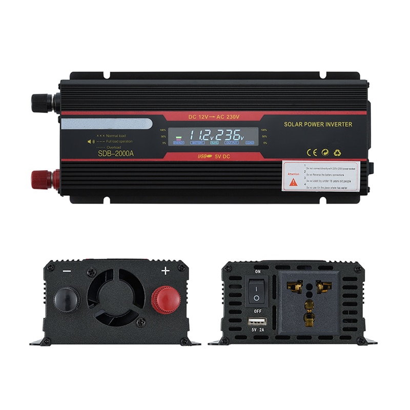 AOZBZ, convertidor de voltaje de potencia máxima de 6000W/4000W, transformador de 12V a 220V con ...