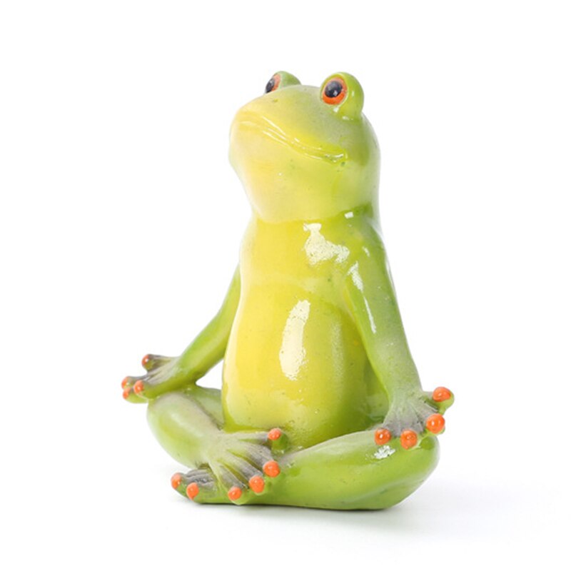 Escultura de rana de resina artesanal, figura de m... – Grandado