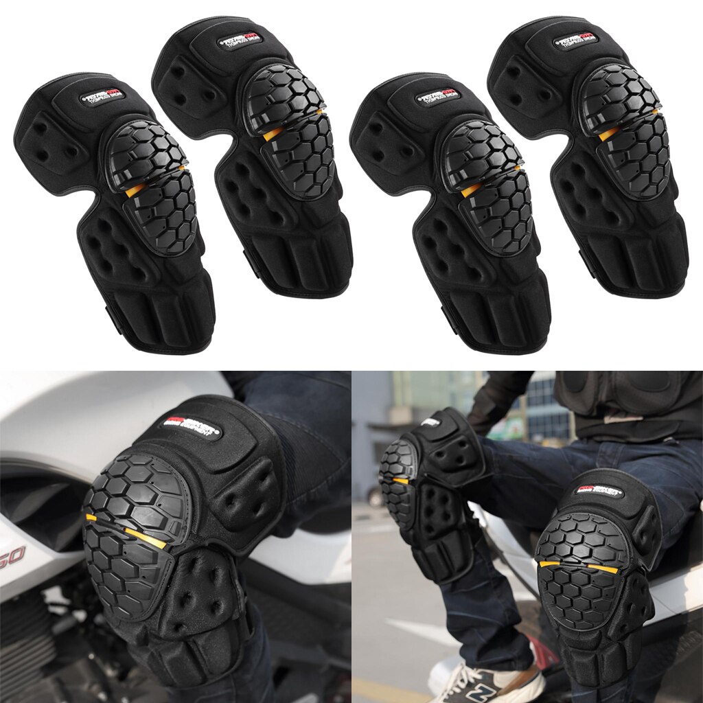 2 Paar Zware Kniebeschermers Beschermende Motorfie... – Grandado