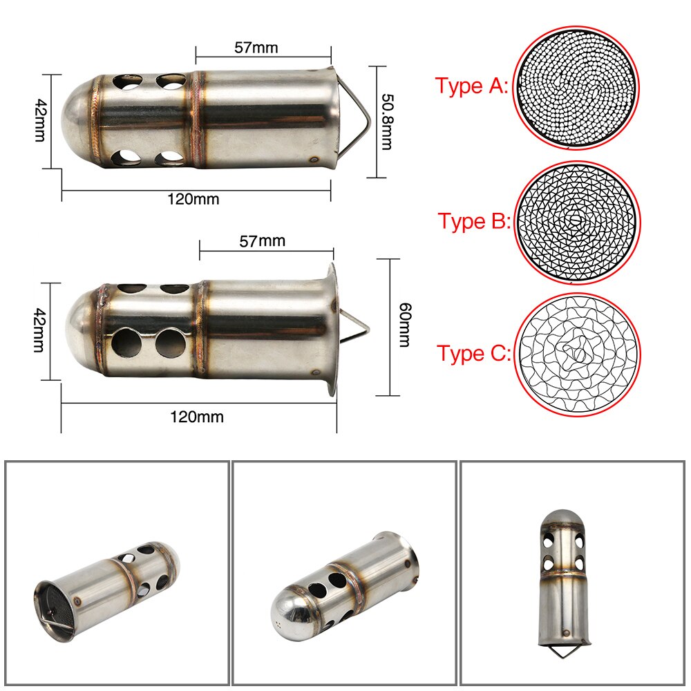 Alconstar Motorcycle 51mm 60mm Inlet Exhaust Muffl... – Vicedeal