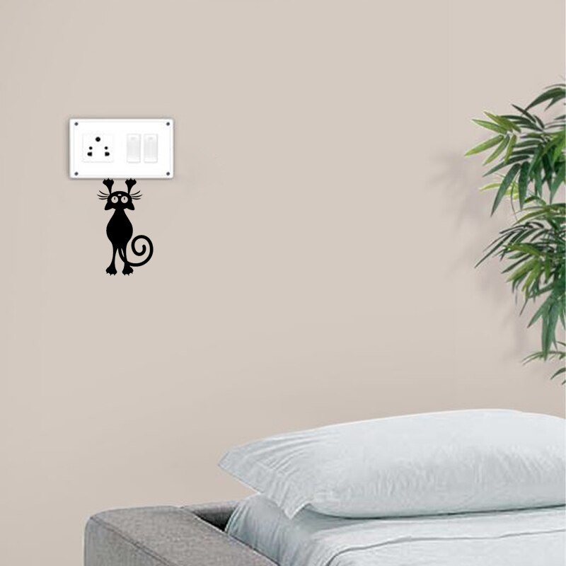 KUCADA lovely cat switch panel sticker for wall de... – Grandado