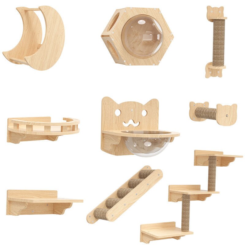Solidwood Kat Klimrek Muur Type Diy Sisal Krabpale... – Grandado