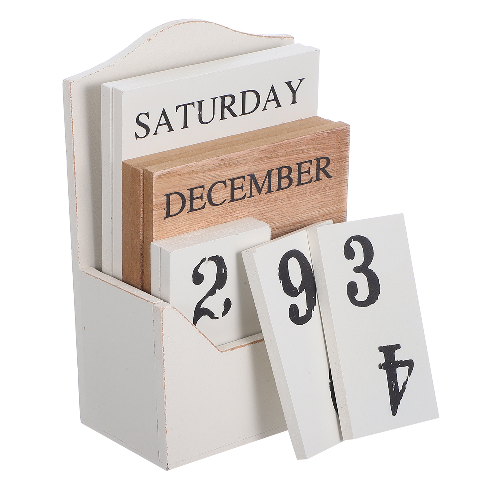 Block Calendar Vintage Wood Perpetual Calendar for... – Grandado