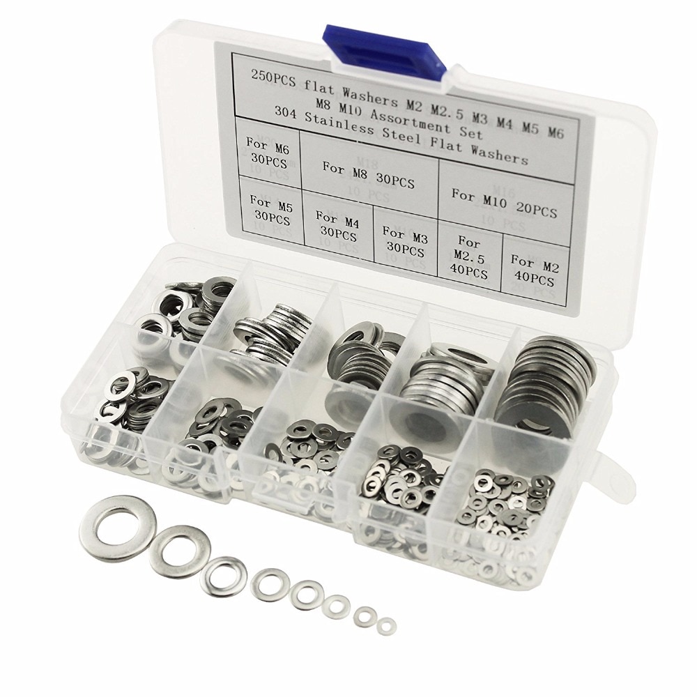 250 st bil lastbil rostfritt stål plattbrickor sor... – Grandado