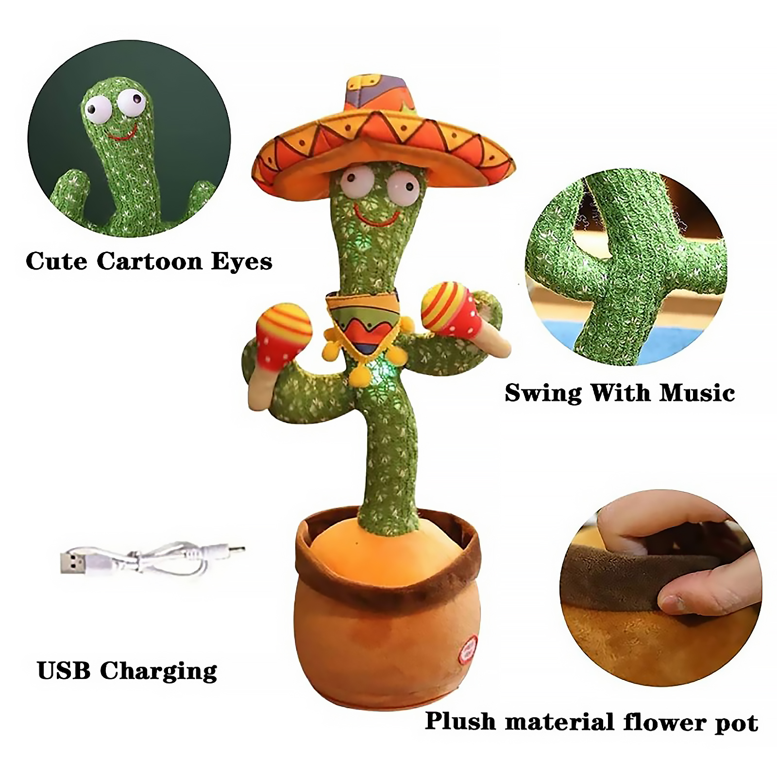 Home Decoration Lovely Talking Toy Dancing Cactus ... – Grandado