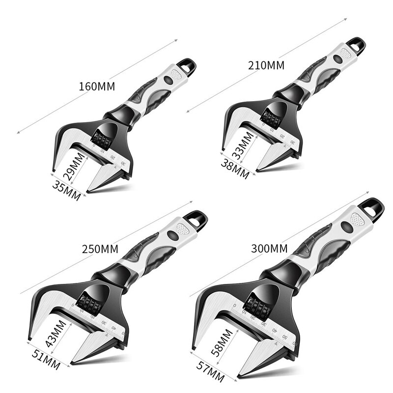 Adjustable Wrench Universal Spanner Key Nut Wrench... – Grandado
