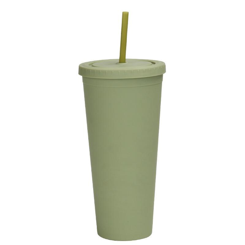 24oz Double-layer Plastic Solid Color Coffee Cup W... – Grandado