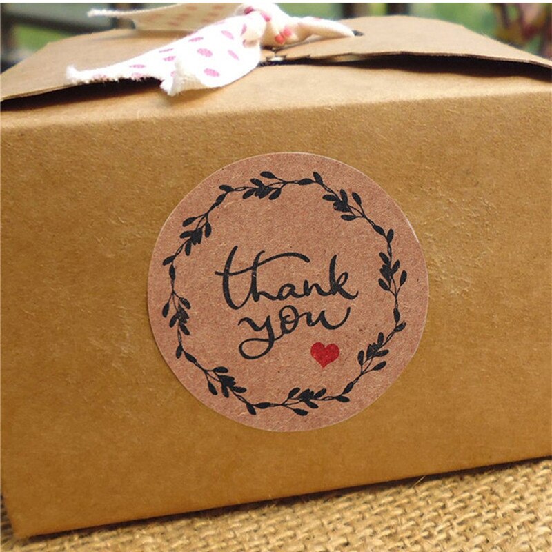 100-500Pcs 1 Inch Ronde Bedankt Kraft Stickers Bru... – Grandado