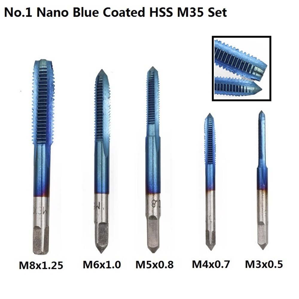 5Pcs Hss Coating M3 M4 M5 M6 M8 Metric Tap Set Scr... – Vicedeal