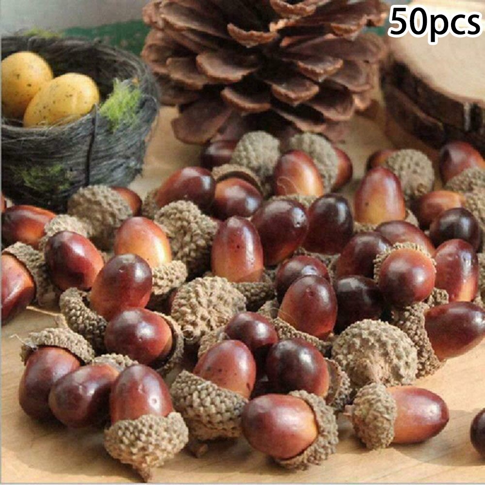 50pcs Artificial Miniature Acorns For Autumn Displ... – Grandado