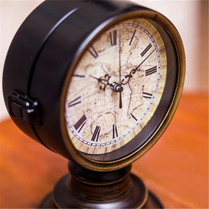 EUROPEAN ANCIENT 2 SIDED TABLE CLOCKS RETRO DESK C... – Grandado
