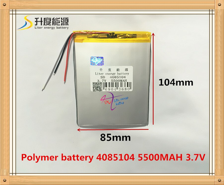 3 lijn 3.7 V 5500 mAh 4085104 Tablet PC Oplaadbare... – Grandado