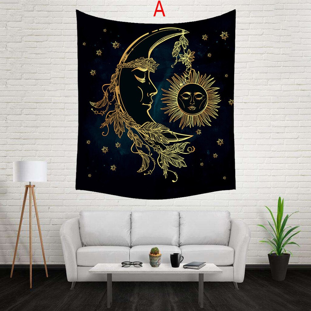 Tapestry Wall Hanging Sun And Moon Psychedelic Sma... – Grandado