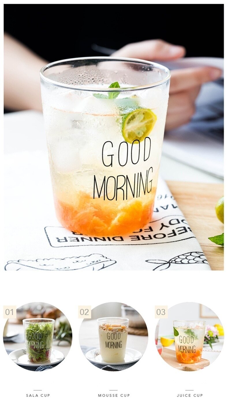 2 Pcs/lot Lovely Glass Breakfast Cup Coffee Tea Mi... – Grandado