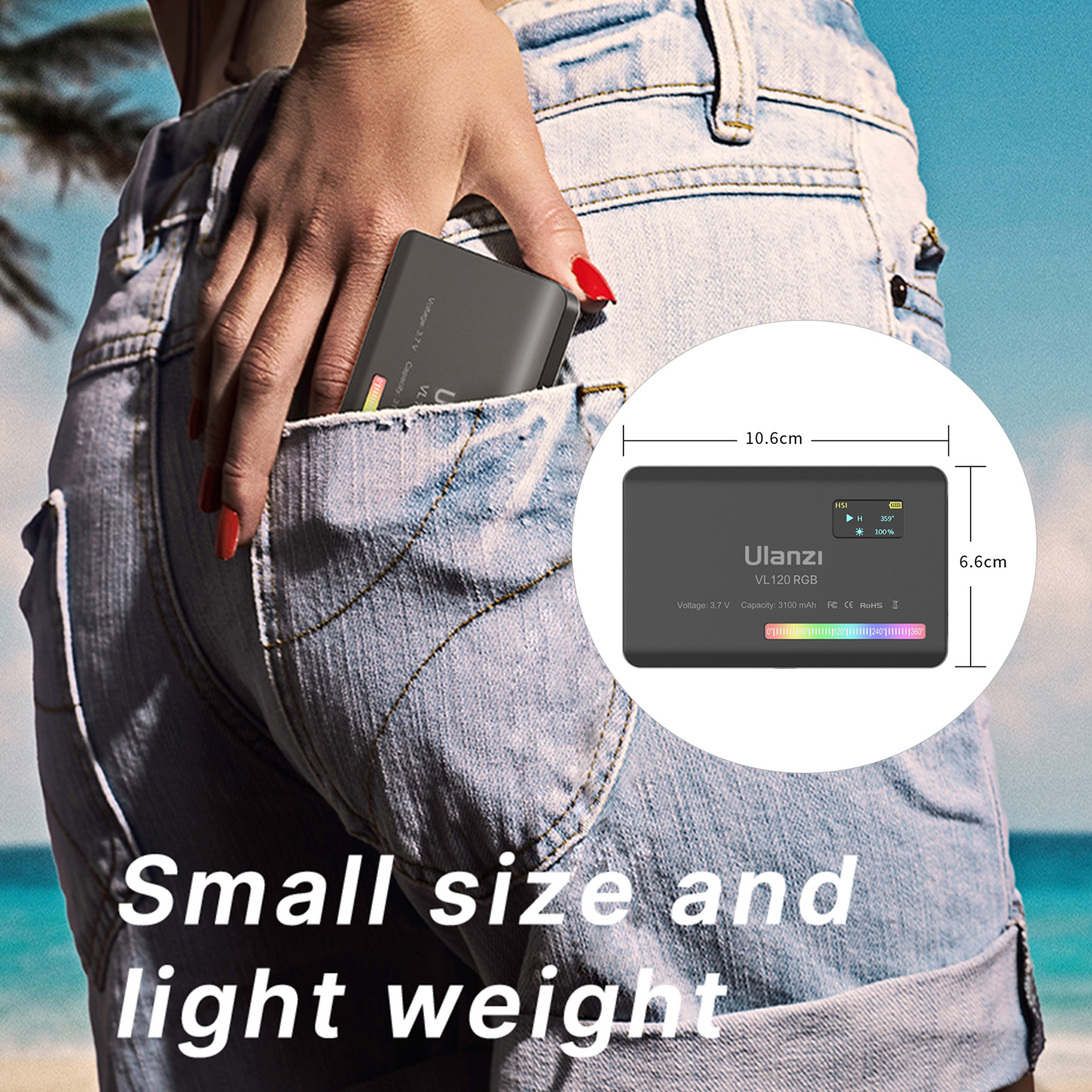 Ulanzi VL120 Rgb Mini Led Video Light 2500K-9000K ... – Grandado