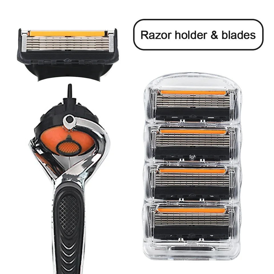 Stainless steel manual shaver, 5-layer razor blade... – Grandado