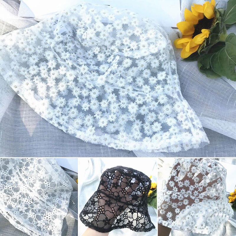 Lace Bucket Hat Soft Lace Flower Wide Brim Sun Hat... – Grandado