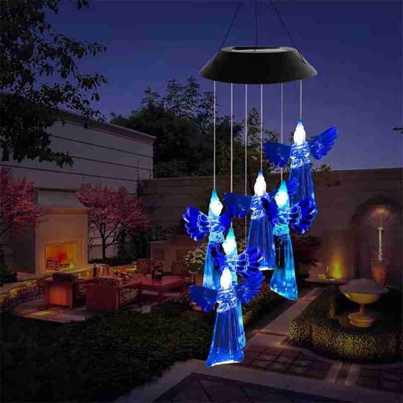 Led Solar Angel Wind Chime Light Sensor Outdoor Ga... – Grandado