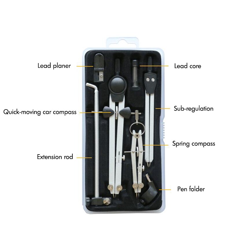 Metal Quick Setting Compass Set 7 In 1 School Stud... – Vicedeal