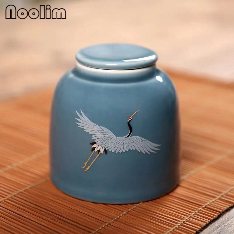 Small Portable Hand Painted Crane Tea Caddy Retro ... – Grandado