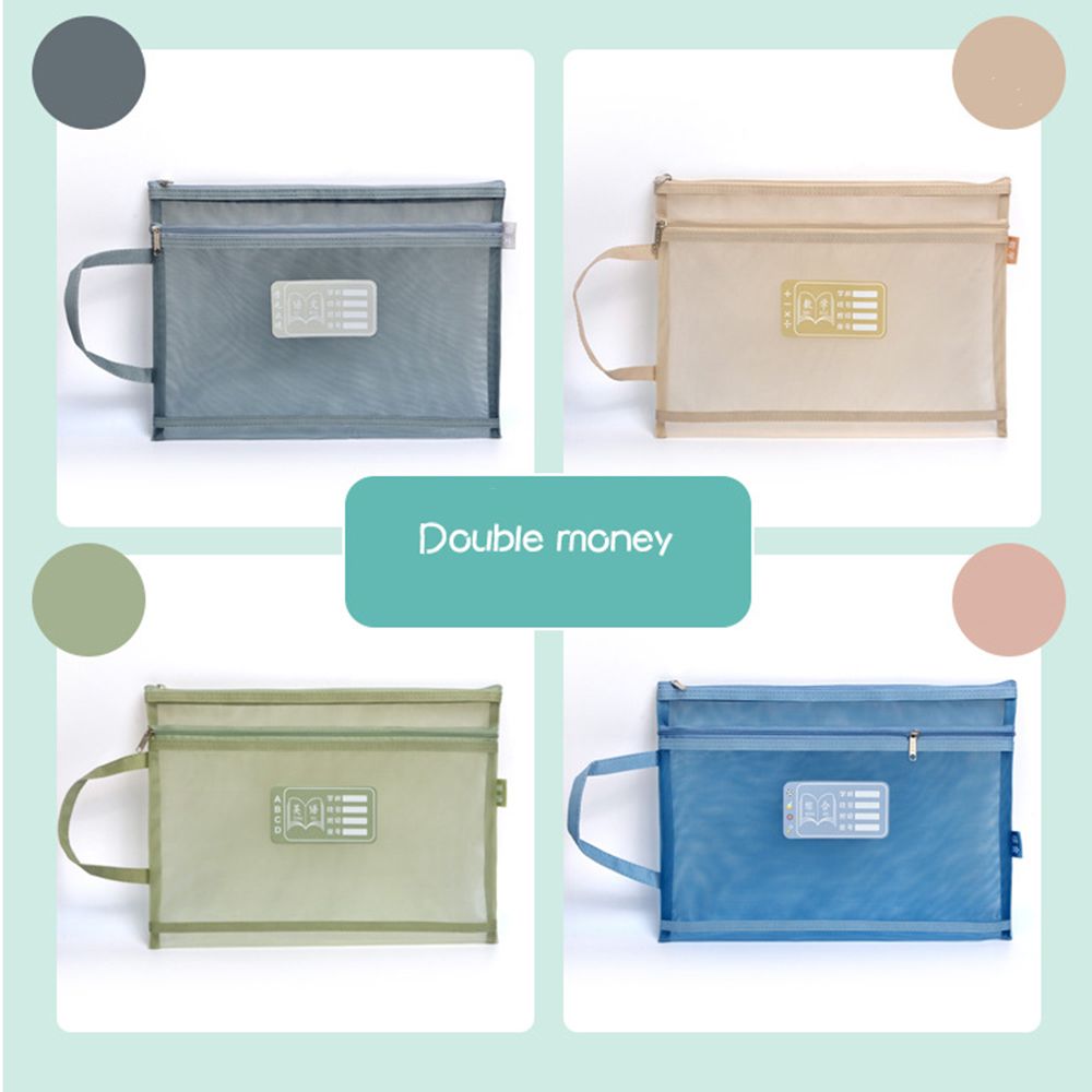 Morandi Color A4 Mesh Double-Layers Stationery Org... – Vicedeal