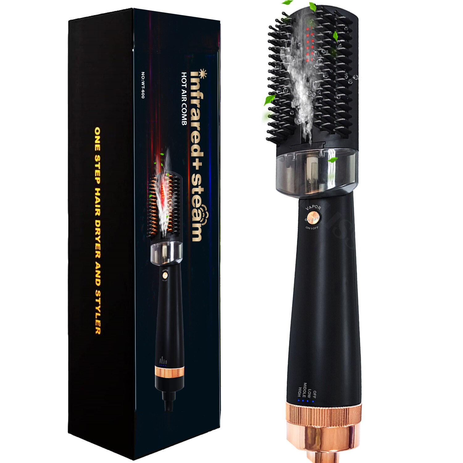 One Step Hair Dryer Infrared Spray Comb Steam Hair... – Grandado