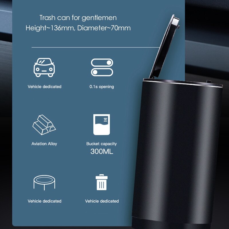 Car Trash Bin Alloy Garbage Can for Tesla Model 3/... – Grandado