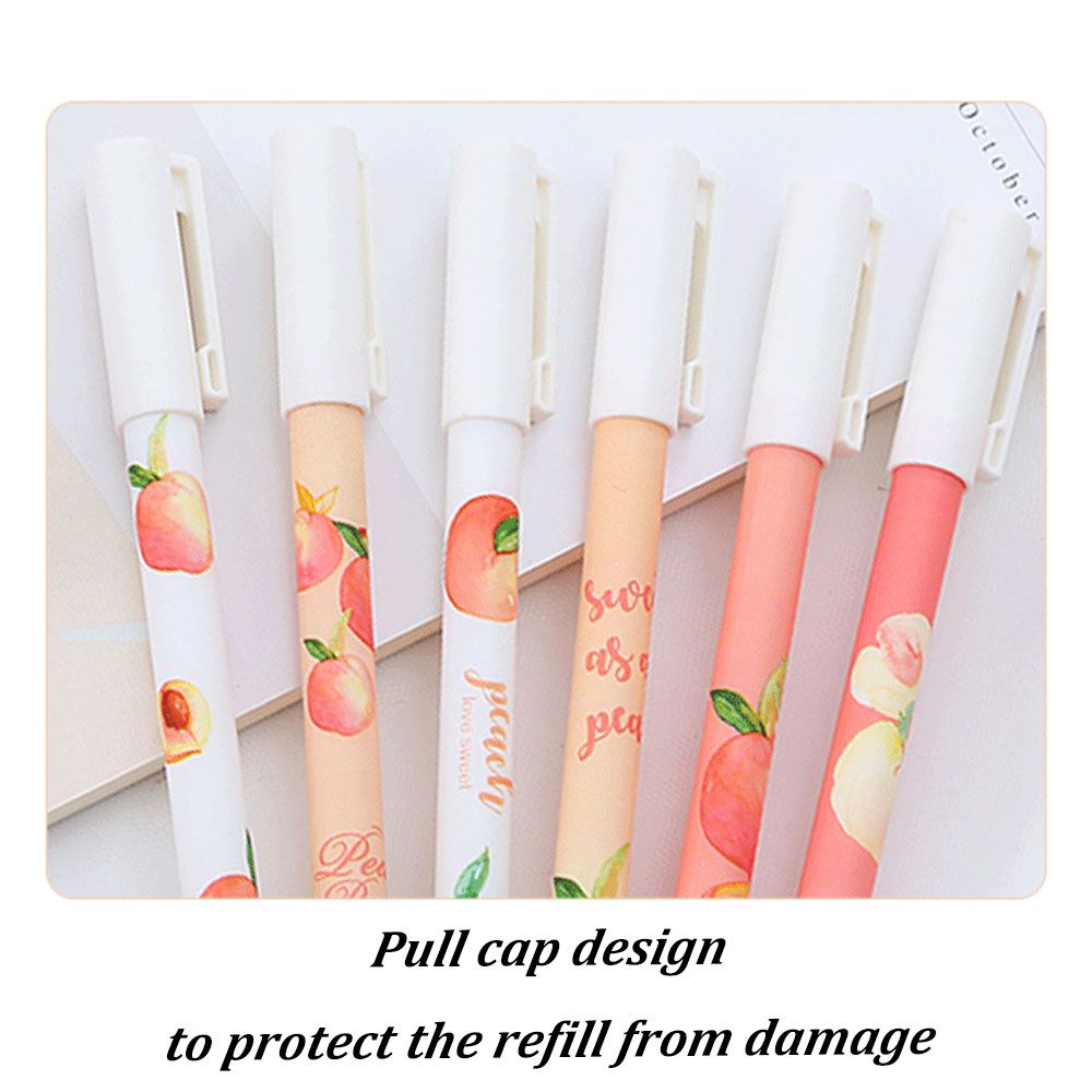 1 peach pattern gel pen cute girl heart peach para... – Vicedeal