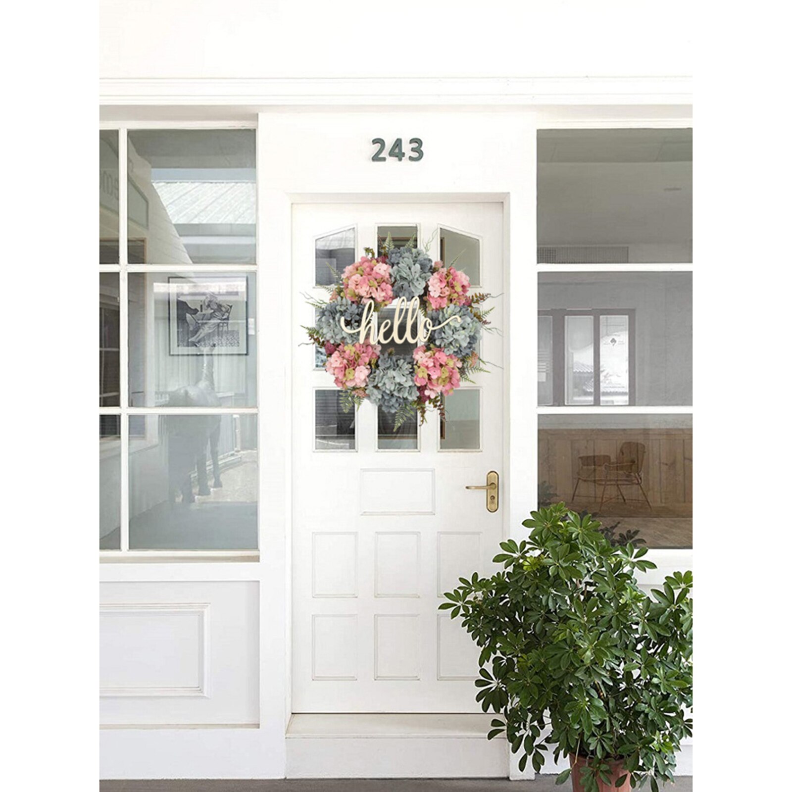 20 inch Artificial Easter Wreath, Lifelike Hydrang... – Vicedeal 20 inch Artificial Easter Wreath, Lifelike Hydrang... – Vicedeal