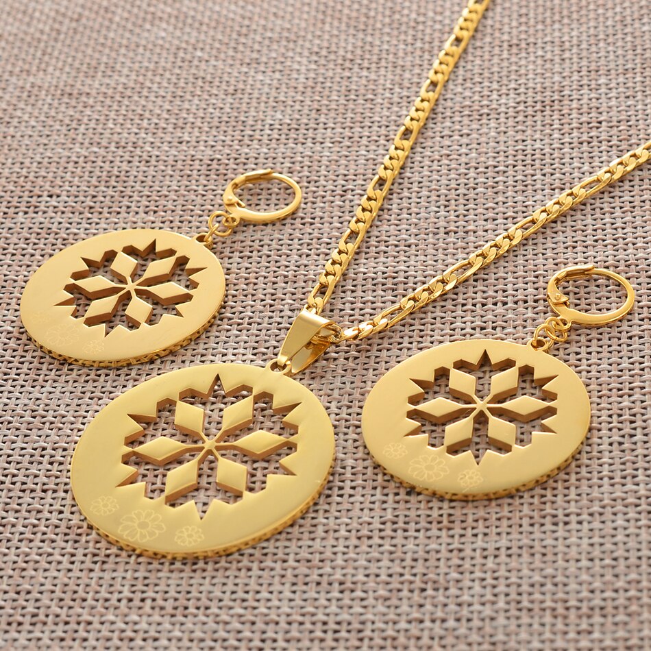 Anniyo Flower sets Pendant Necklaces and Earrings ... – Grandado