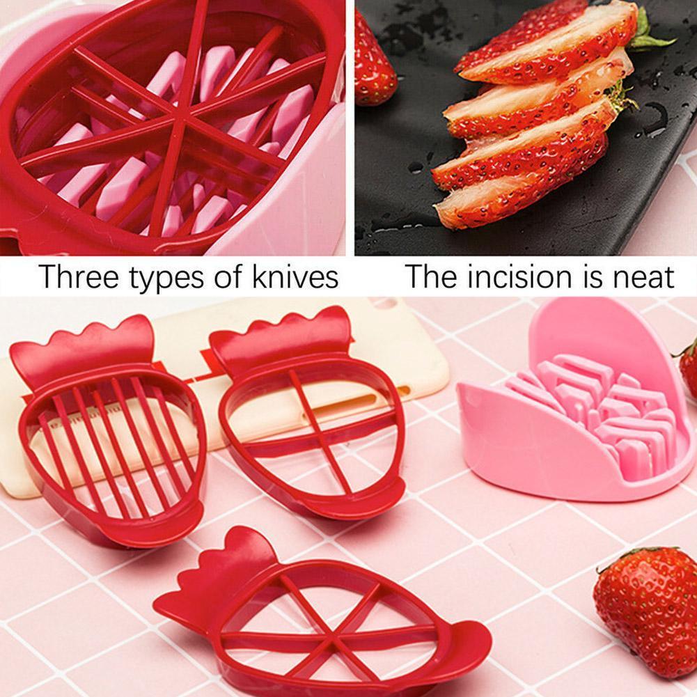 Red Strawberry Slicer Plastic Fruit Carving Tools ... – Vicedeal