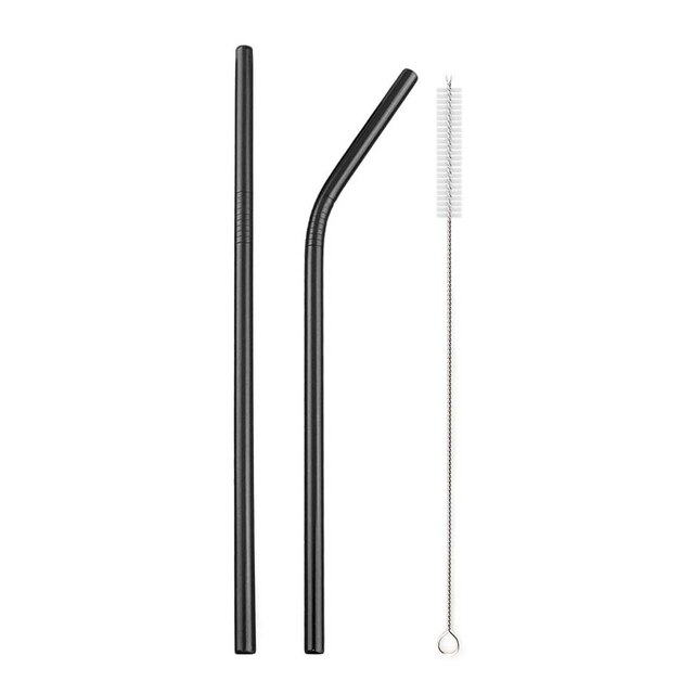 Rainbow Color Reusable Metal Straws Set with Clean... – Vicedeal