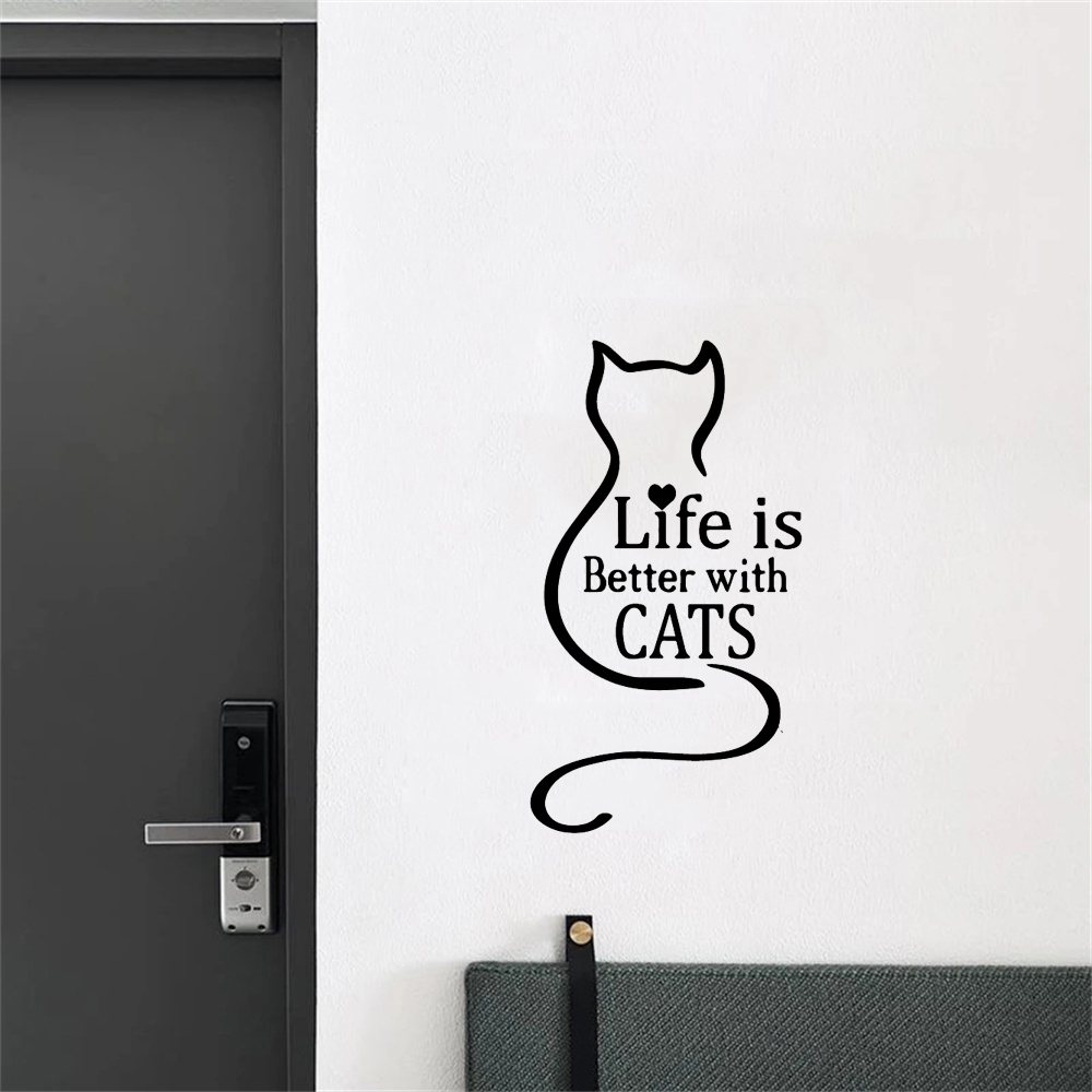 Fun Life Is Better With Cats Self Adhesive Vinyl W... – Vicedeal