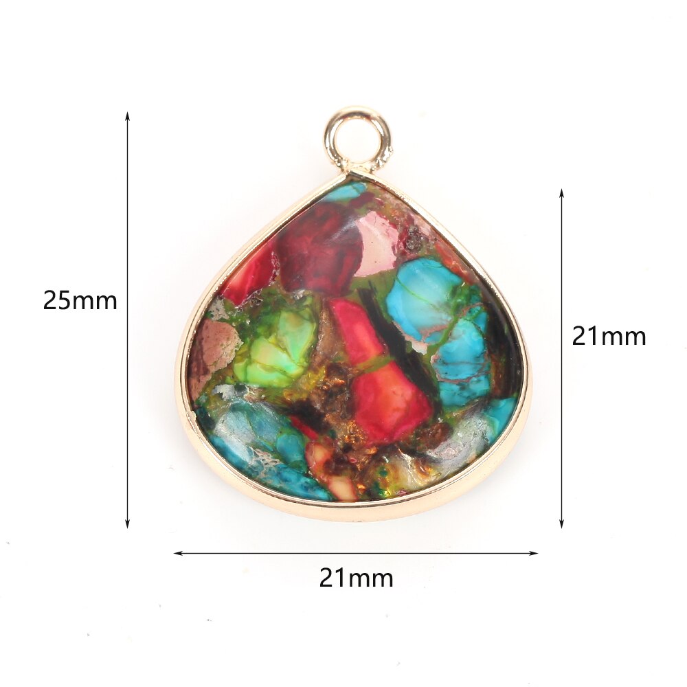 Colorful Natural Sea Sediment Stone Pendant Charms... – Grandado