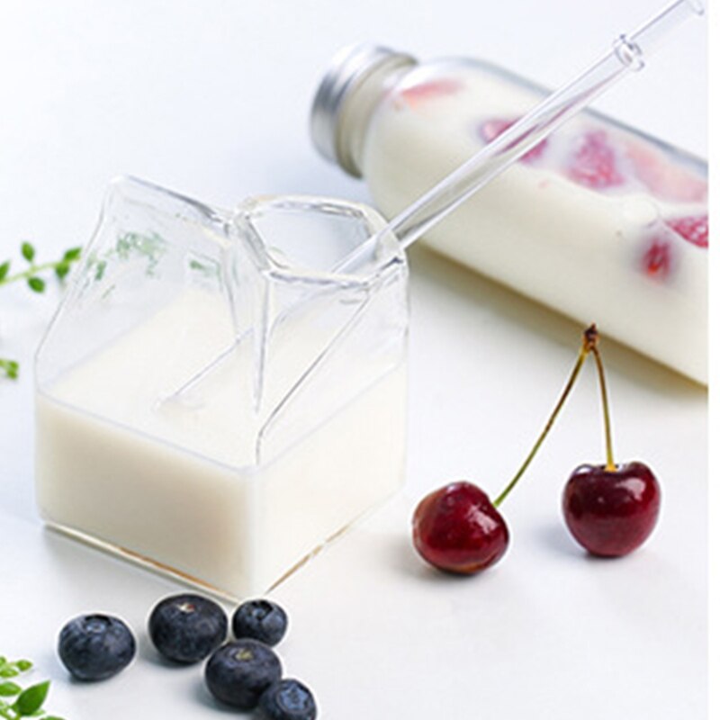350ML Milk Carton Water Bottles Glass Milk Carton ... – Vicedeal