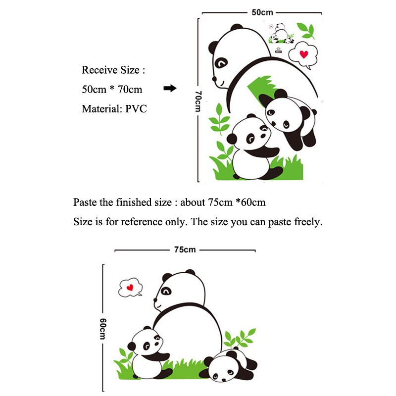 Cartoon Baby panda Wall Sticker for kids Children ... – Grandado