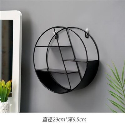 Nordic Wrought Iron Wall-mounted Racks Round Hexag... – Grandado