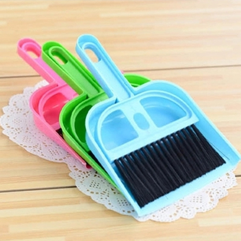 1 set of small broom shovel desktop scanning clean... – Vicedeal
