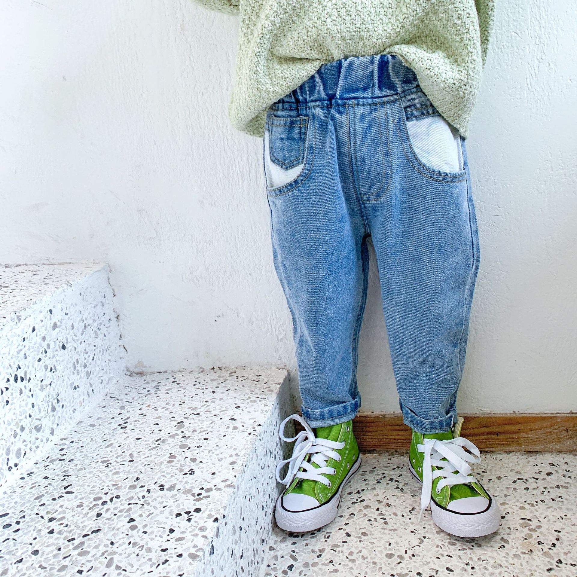 WLG Mädchen Jungen Jeans Kinder Frühling Herbst De... – Vicedeal