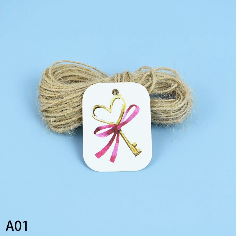 50PCS Beautiful Flower Paper Tags with Hemp Rope V... – Grandado