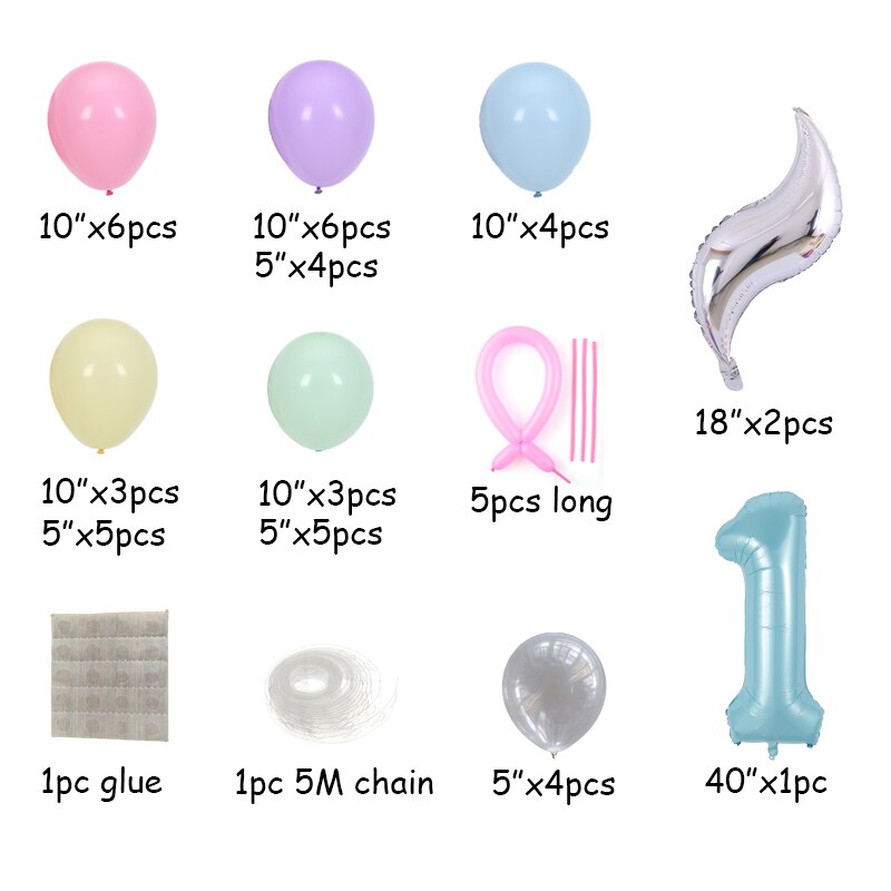 50 Stks/set Mermaid Tail Ballon Garland 40Inch Aan... – Vicedeal