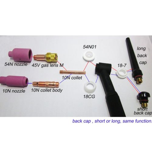 WP17 18 26 Tig Gas Lens Collet Body Tig Weld 45V24... – Grandado