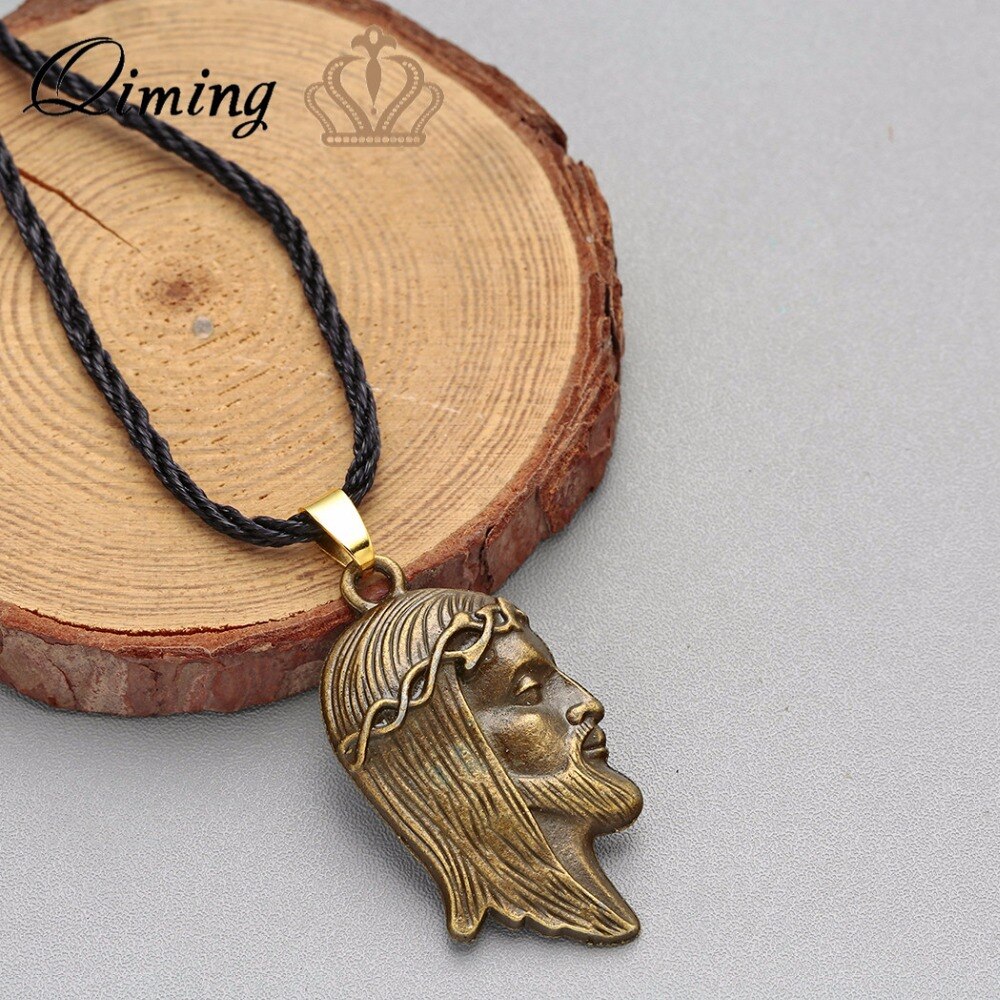 Bronze Jesus Head Necklace Religious Jewelry Chris... – Vicedeal