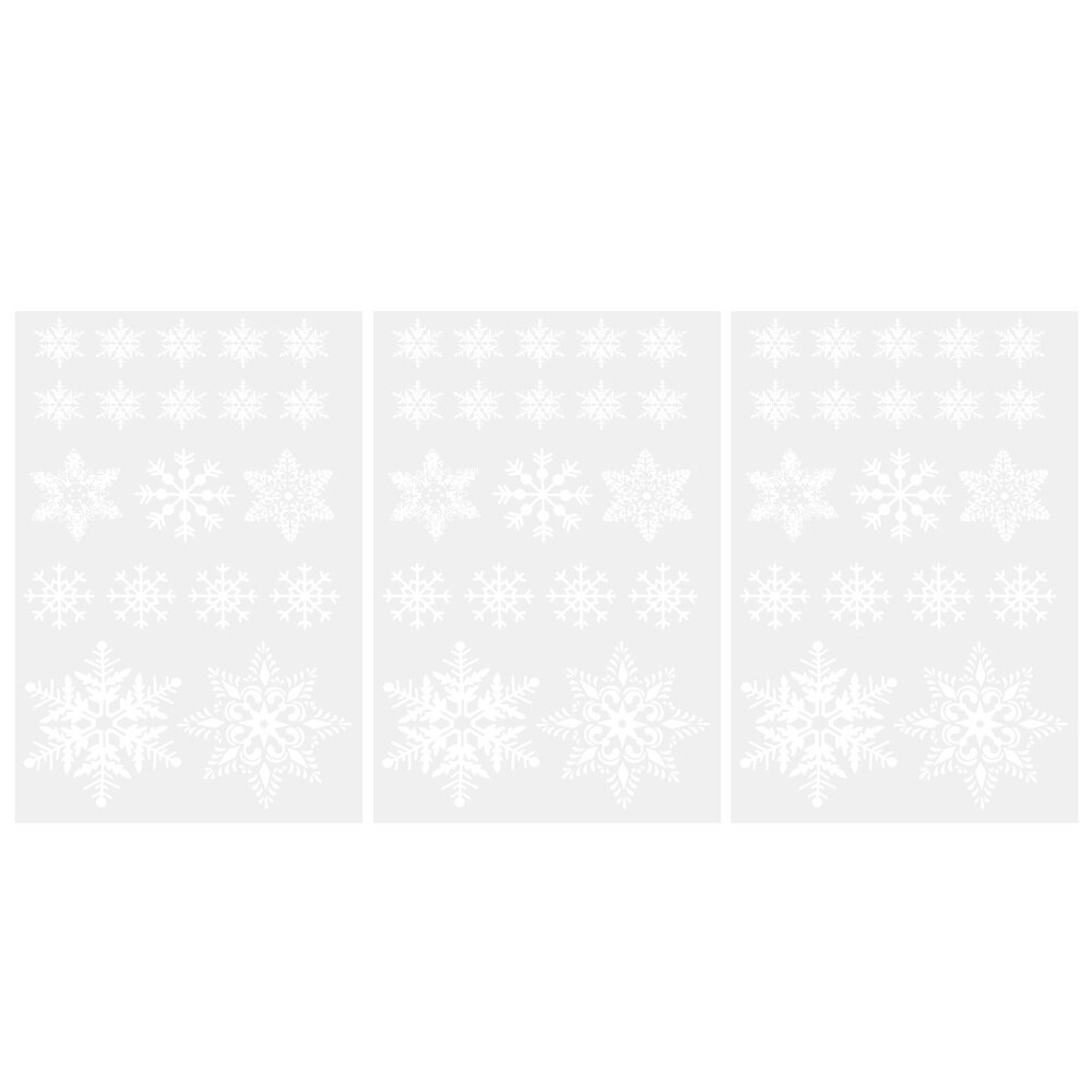 3 Sheets Christmas Snowflake Wall Decals Window PV... – Grandado