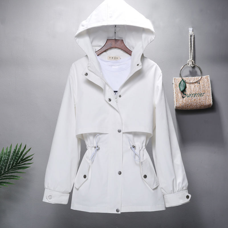 Herfst Vrouwen Jas Witte Jas Lange Mouw Causale Wi... – Grandado