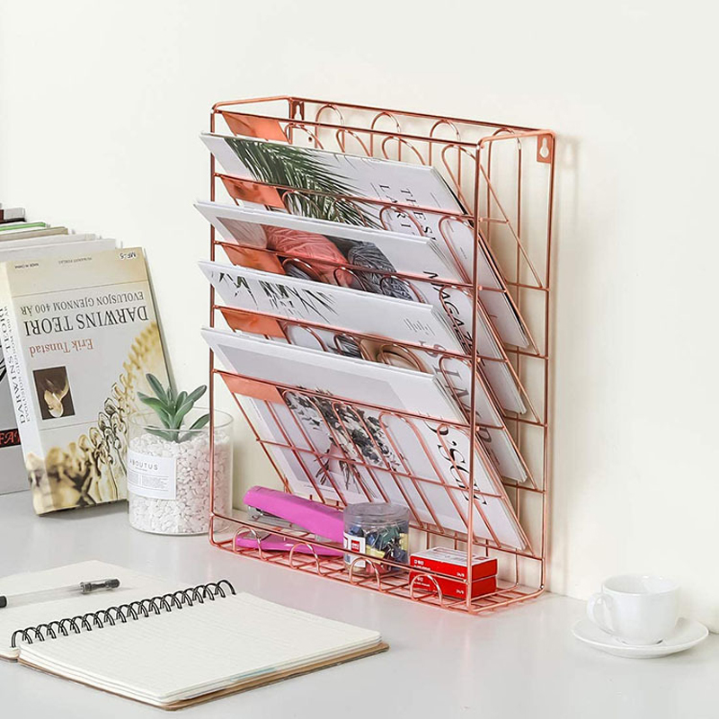 European Simple Gold Iron Bookshelf Desktop Books ... – Vicedeal
