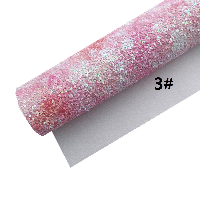 Roze Bloemen Gedrukt Chunky Glitter Vinyl Stof Bla... – Grandado