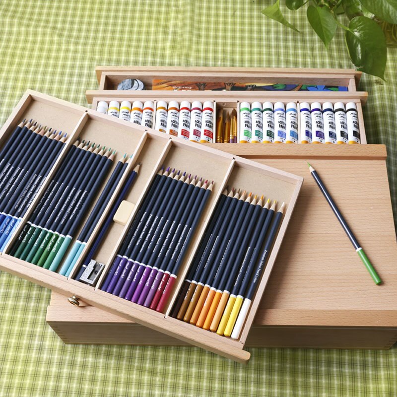 Artists Pastel Box Wood Drawer Desk Oil Paint Box ... – Grandado