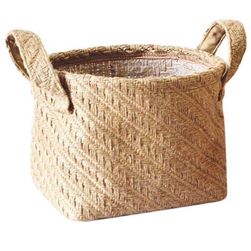 Woven Storage Basket Hemp Rope Flower Pot Dirty Cl... – Grandado