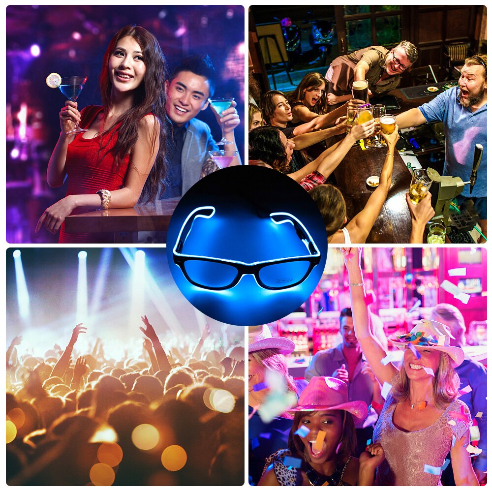 LED Glasses Light Up Shades Flashing Luminous Rave... – Grandado